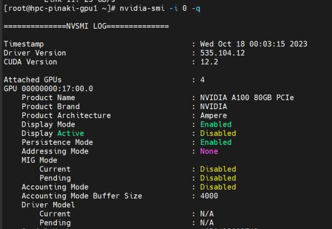 Basic use of nvidia-smi commands – The Linux Cluster