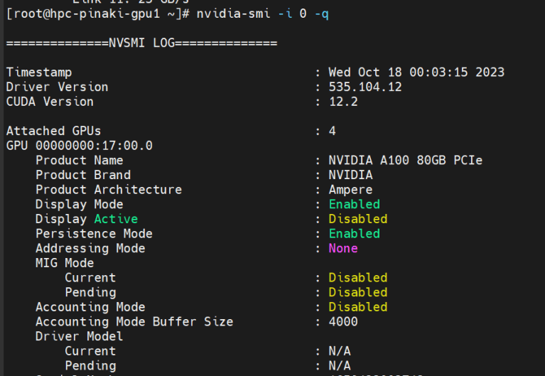 Basic use of nvidia-smi commands – The Linux Cluster